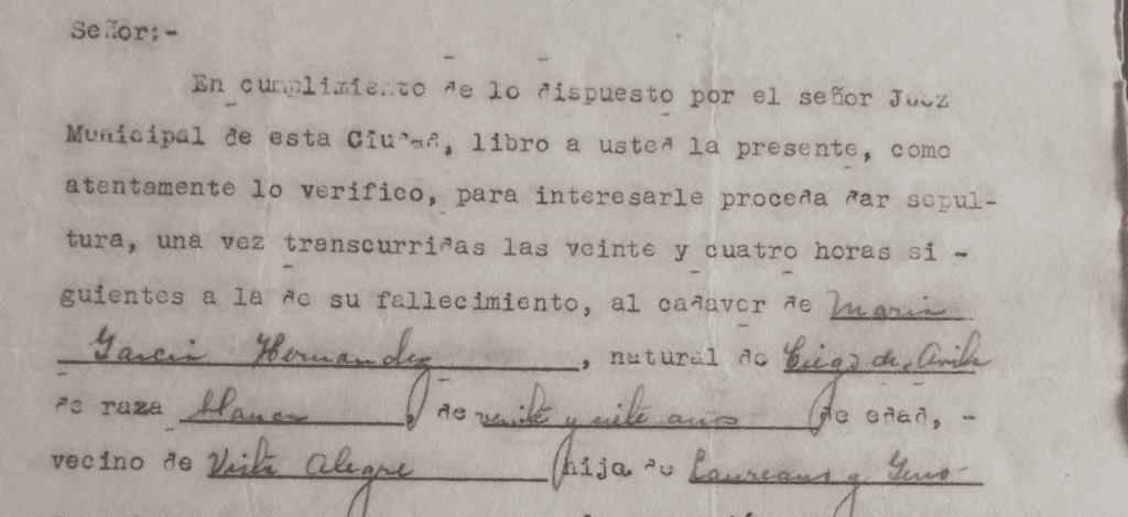 1947 Burial licenses issued by the Holguin Municipal Court - Cuba ...