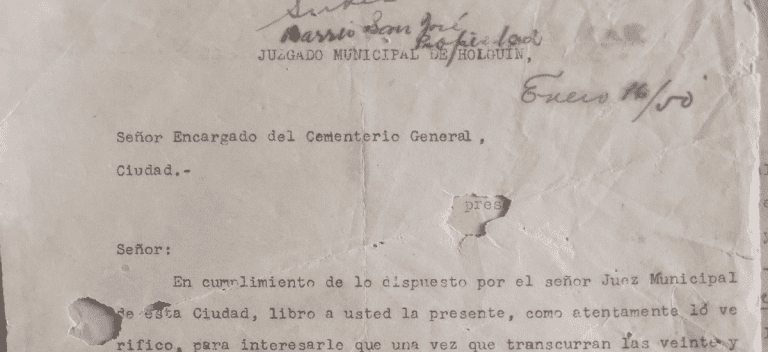 1950 Burial licenses issued by the Holguin Municipal Court - Cuba ...